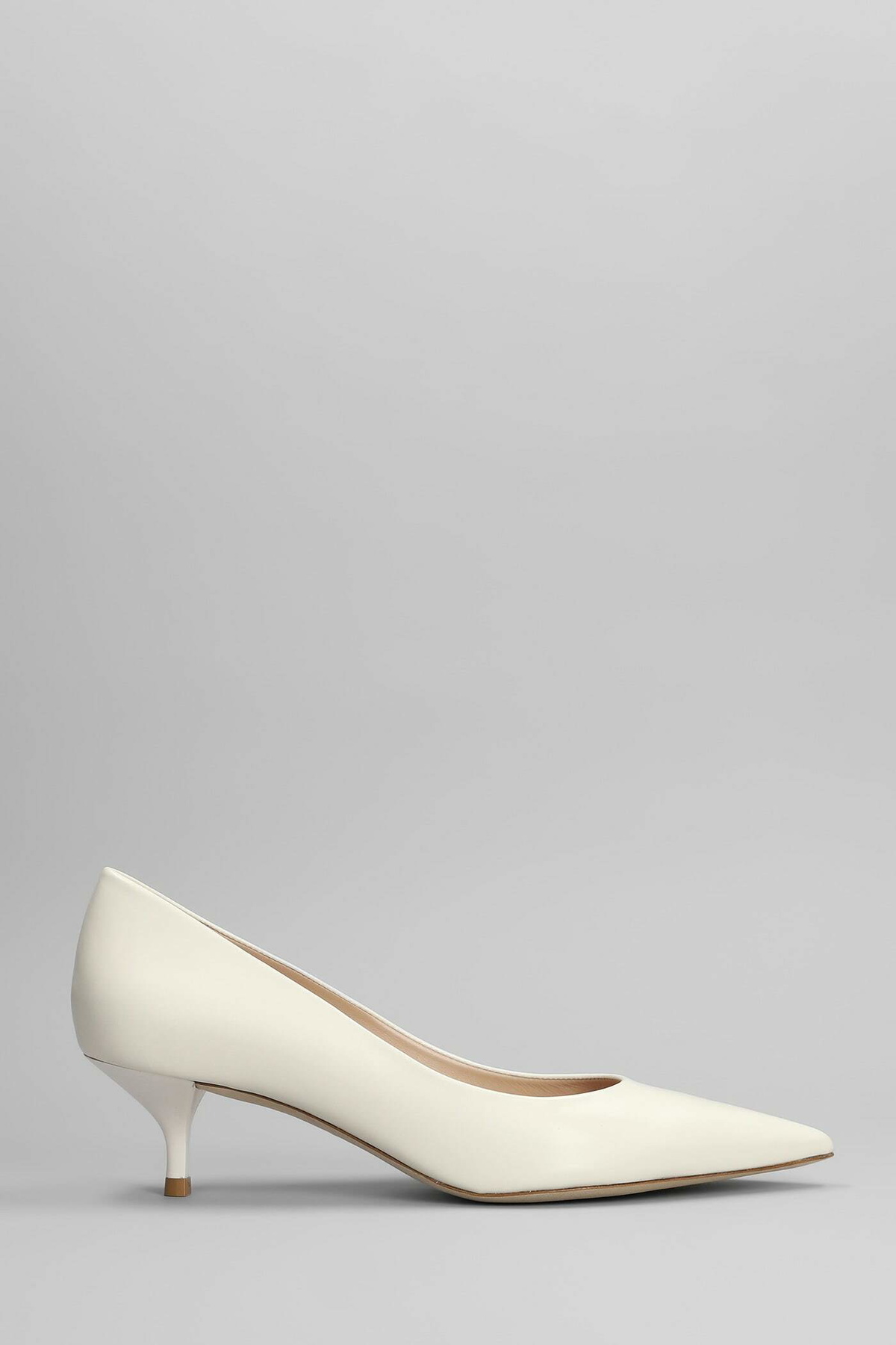 Stuart Weitzman Stuart Power 50 Pumps In White Leather Stuart Weitzman