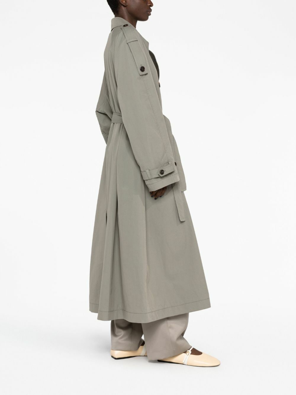 Low Classic Grey Double Breasted Trench Coat Low Classic