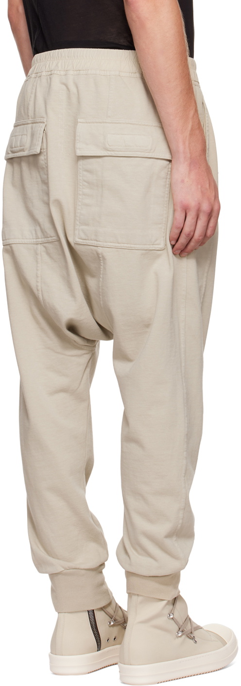 Rick Owens Drkshdw Beige Prisoner Lounge Pants Rick Owens Drkshdw