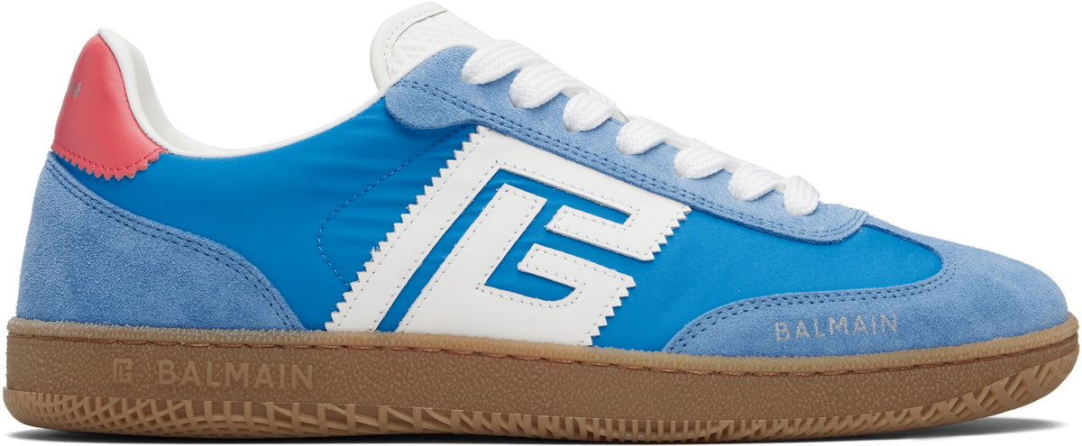 Balmain Blue Swan Suede & Nylon Sneakers Balmain