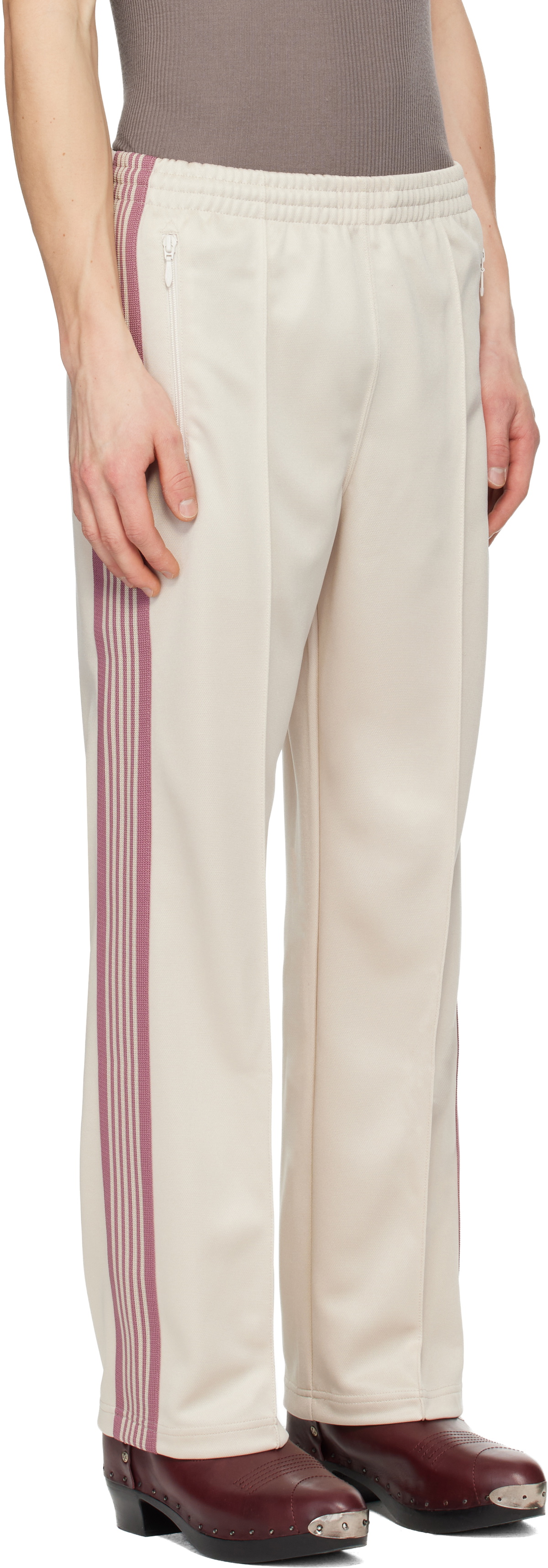 NEEDLES Off-White Poly Smooth Track Pants Needles