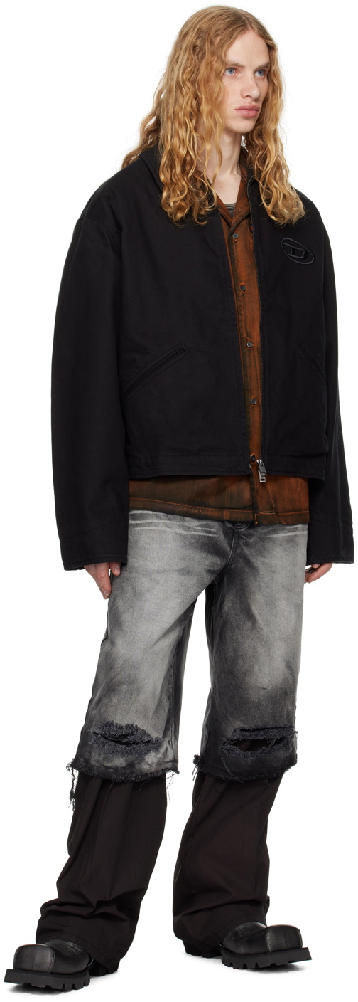 Diesel Black J-Taylor-Bleach Denim Jacket Diesel