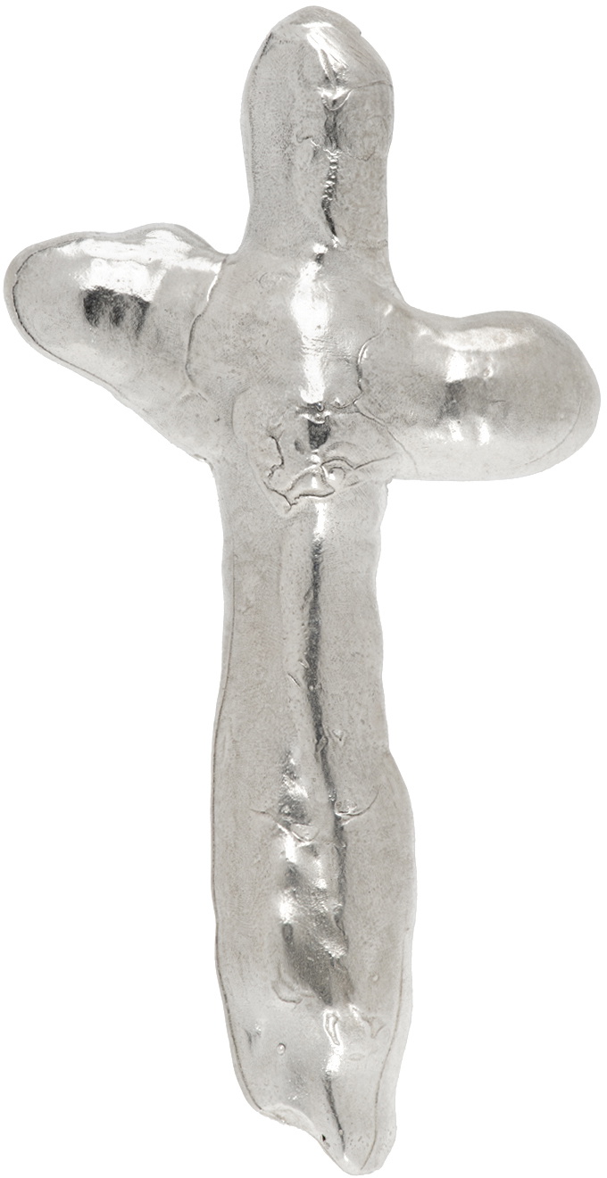 Serapis Silver Ocean Cross 2 Single Earring Serapis