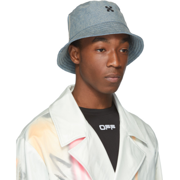 Off-White Blue Denim Arrows Bucket Hat Off-White