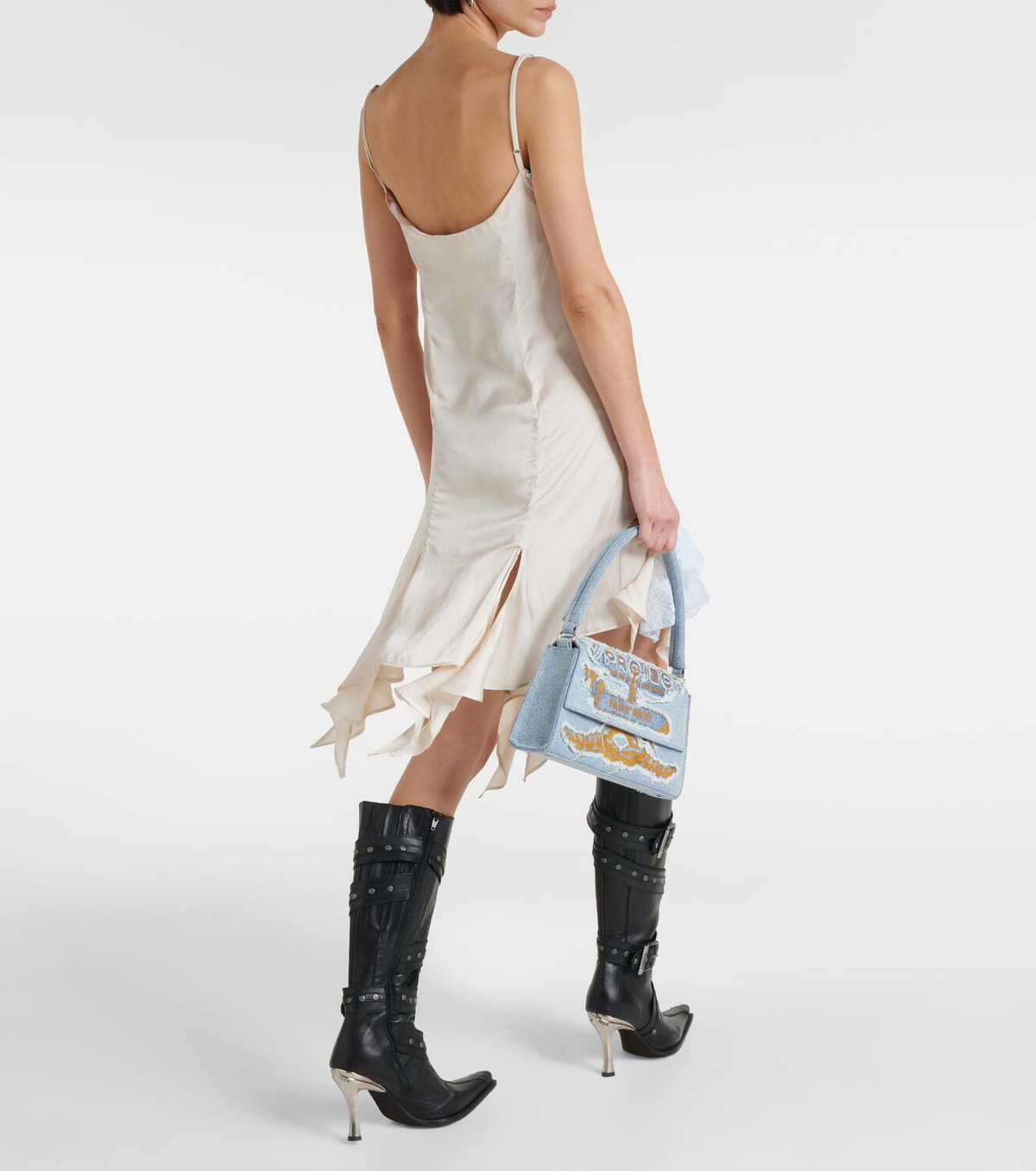 Y/Project Lace-trimmed asymmetric slip dress Y/Project