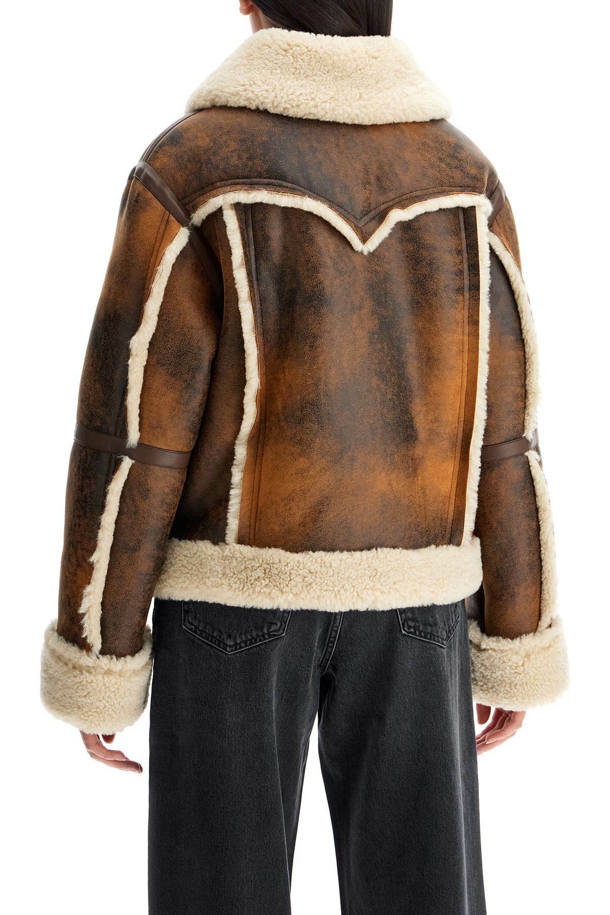 STAND STUDIO lessie faux shearling jacket Brown Stand Studio