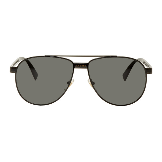 Versace Black Rock Icons Aviator Sunglasses Versace