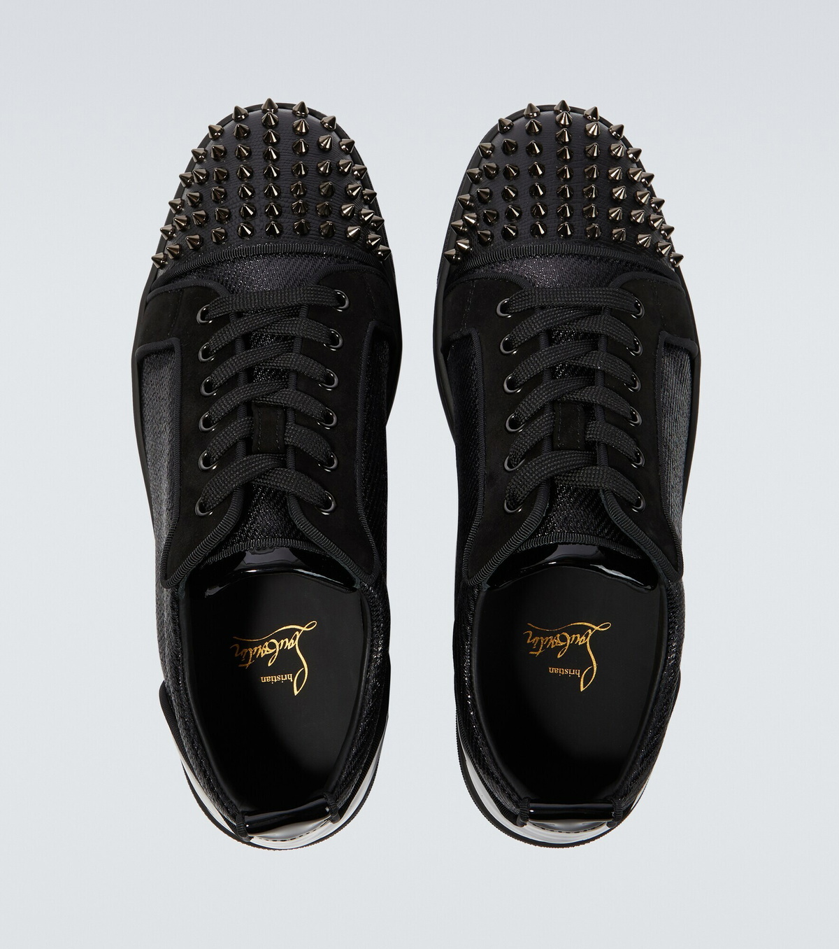 Christian Louboutin - Louis Junior studded leather sneakers Christian ...