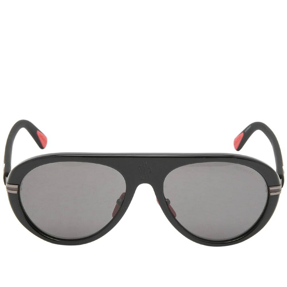 Moncler Eyewear Men's Navigaze Sunglasses in Shiny Black/Smoke Moncler