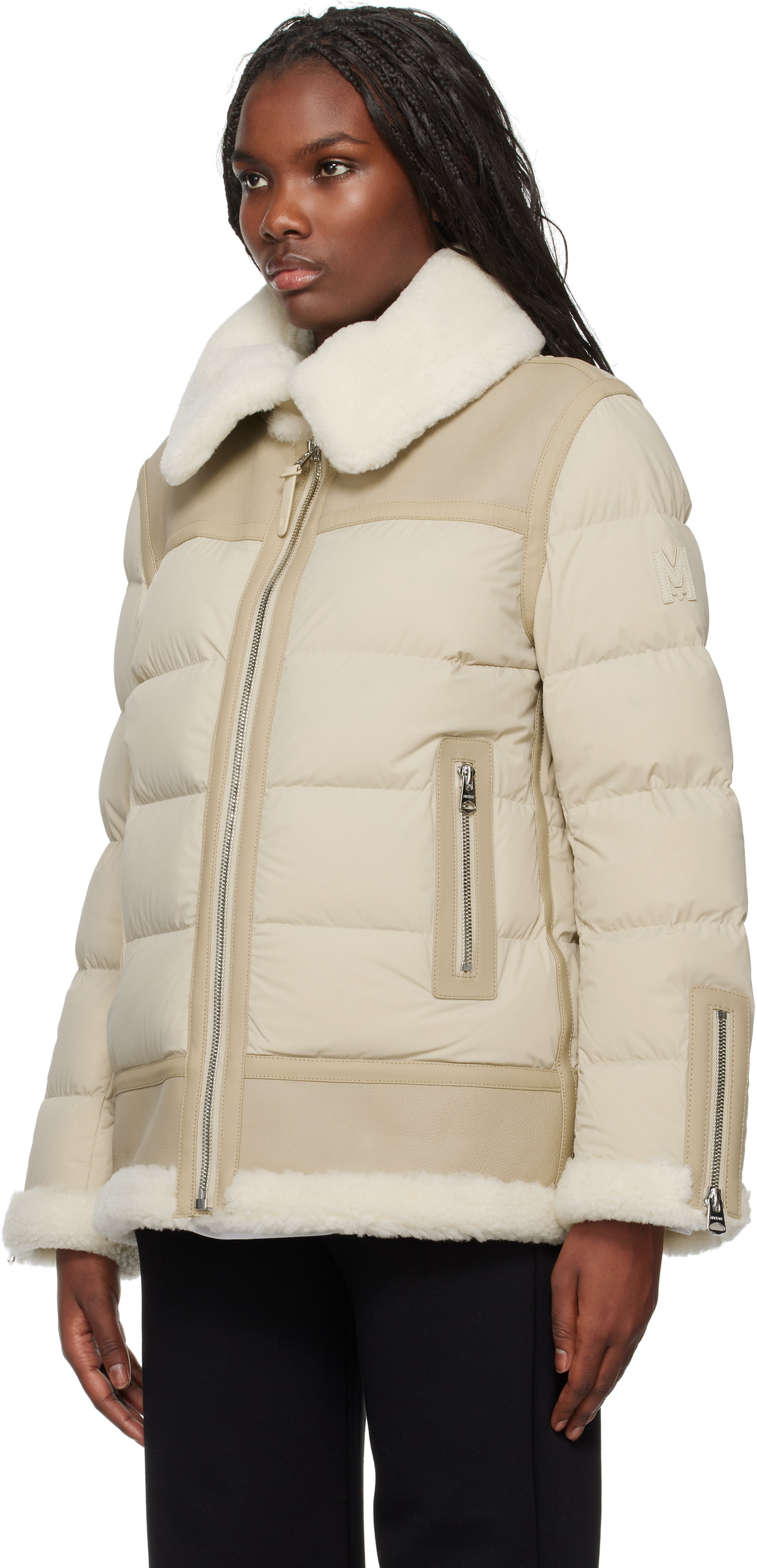 MACKAGE Beige Vanna Down Shearling Jacket Mackage
