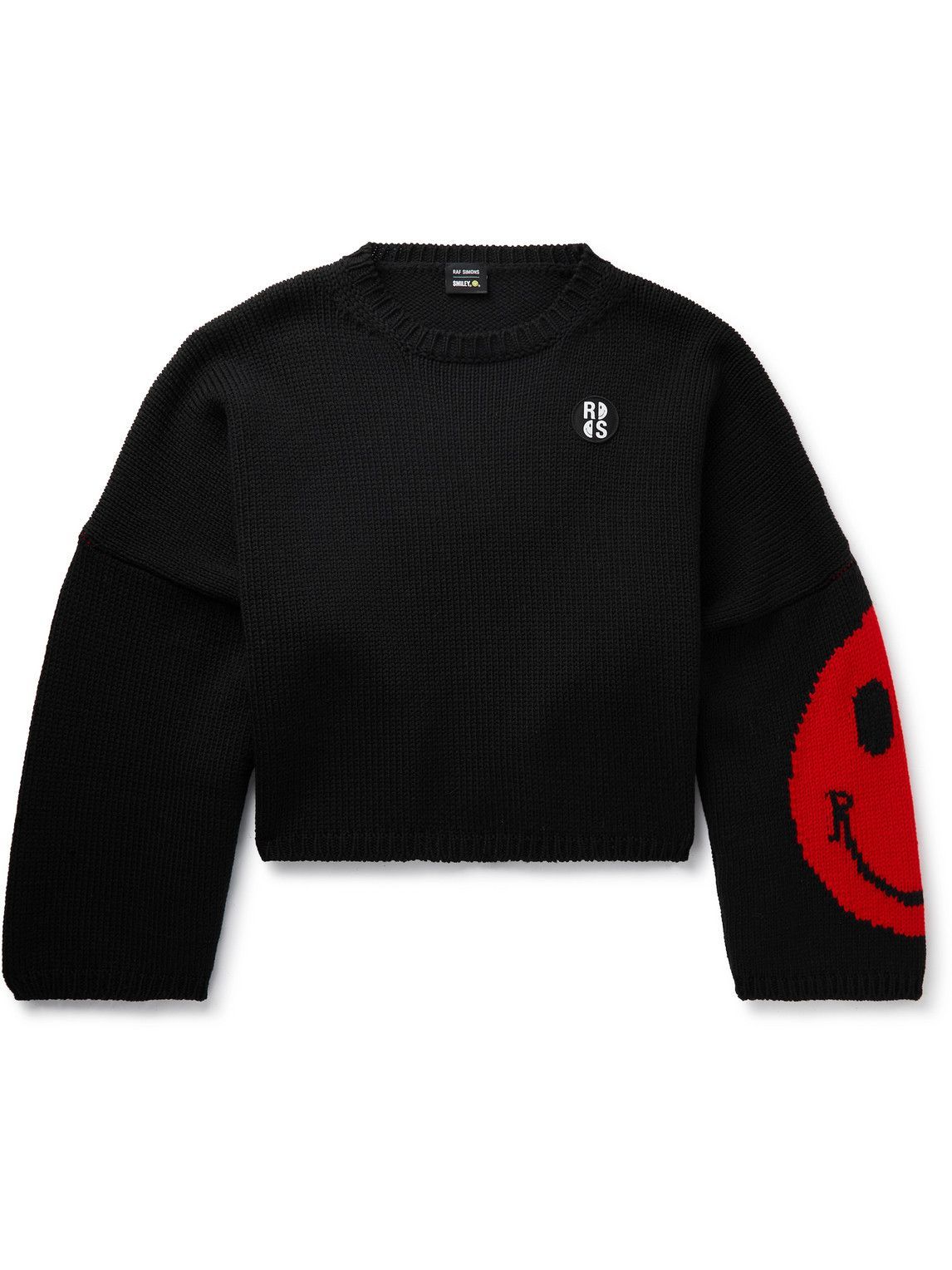 Raf Simons - Smiley Logo-Appliquéd Intarsia Wool Sweater Raf Simons