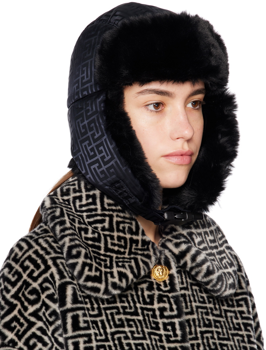 Balmain Black Monogram Hat Balmain