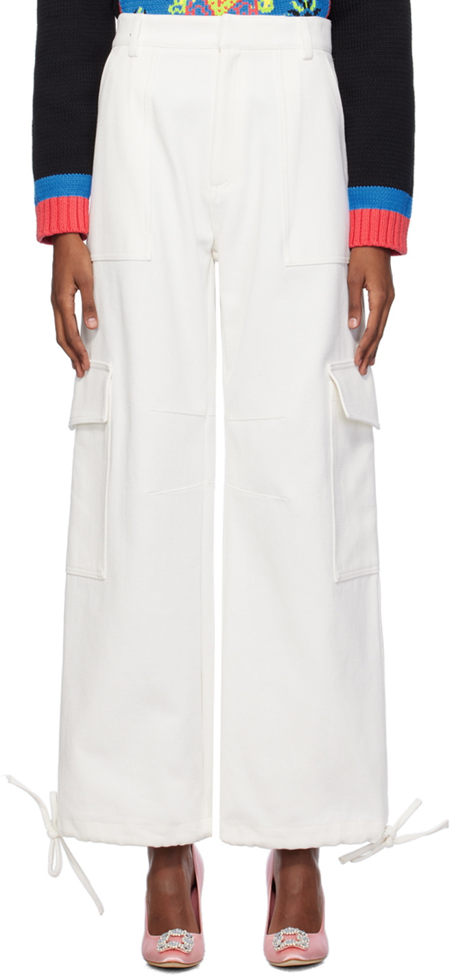 Moschino White Embroidered Jeans Moschino