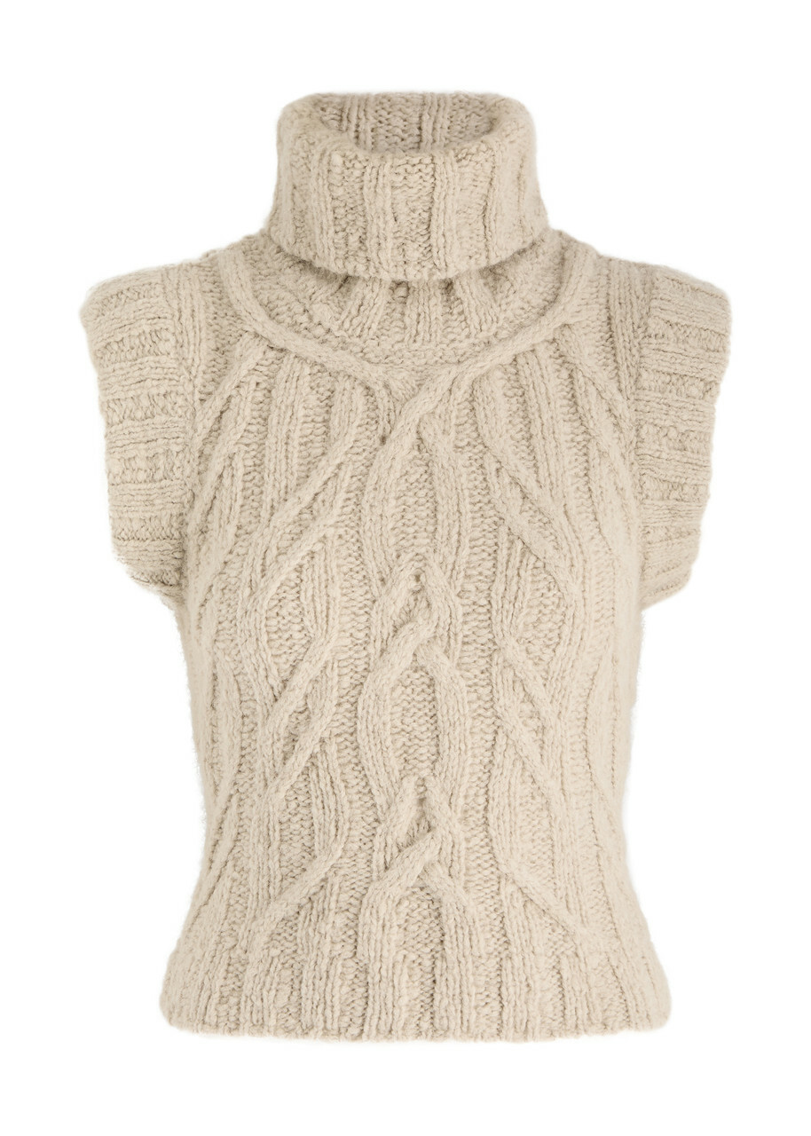 Knwls Cable-knit Alpaca-blend Vest Beige KNWLS