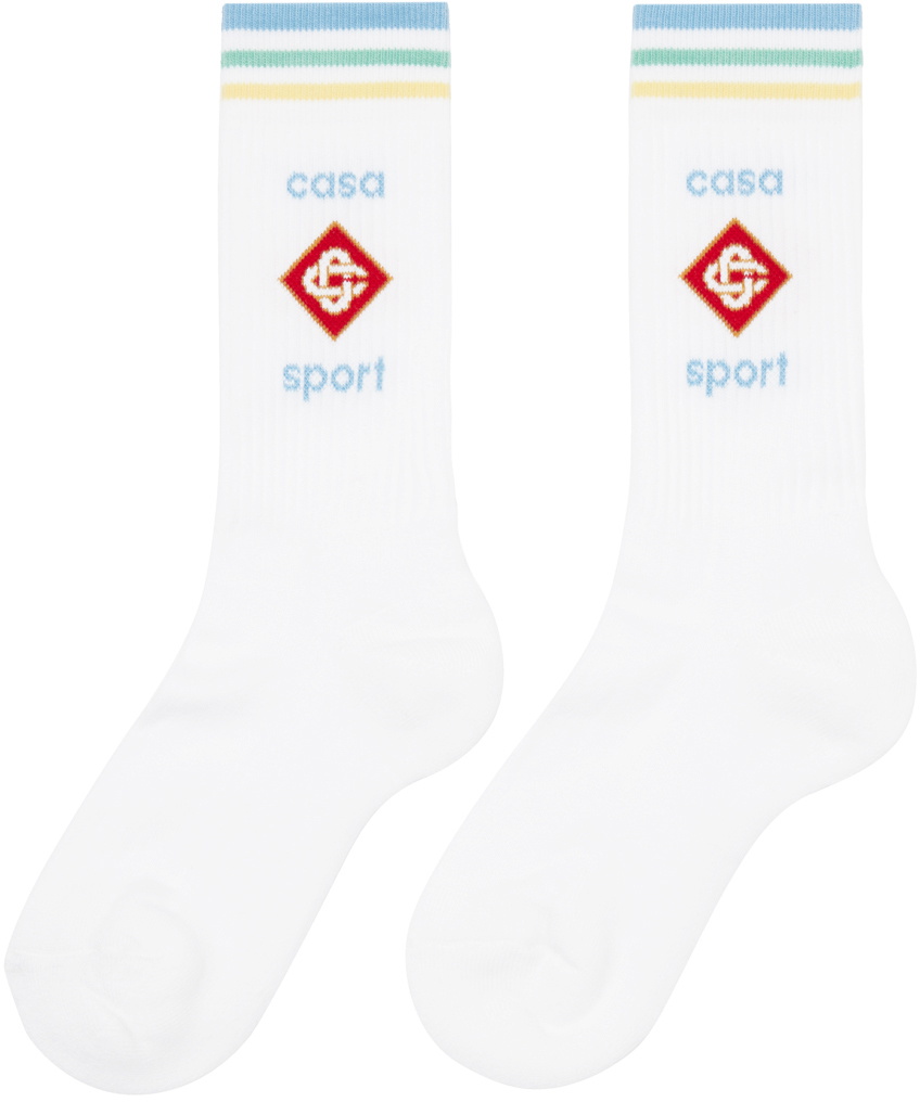 Casablanca White Pastel Casa Sport Socks Casablanca