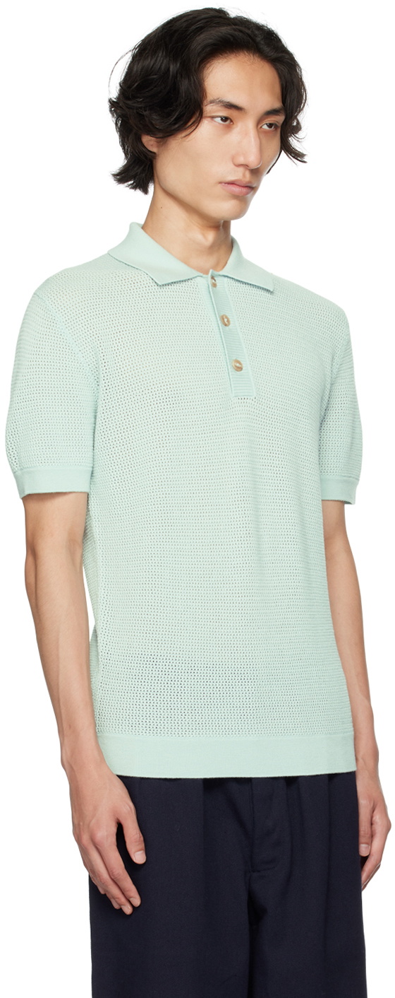 King & Tuckfield Blue Three-Button Polo