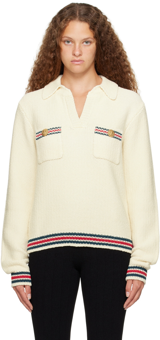 Balmain Off-White Pocket Polo Balmain