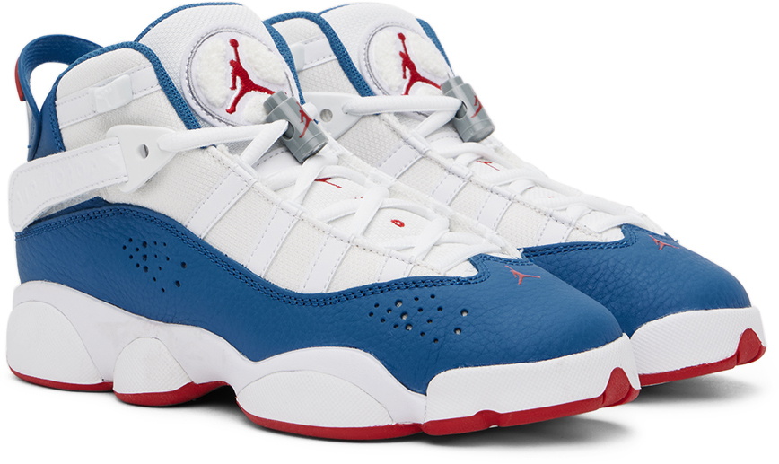 Nike Jordan Kids White & Blue Jordan 6 Rings Big Kids Sneakers Nike ...