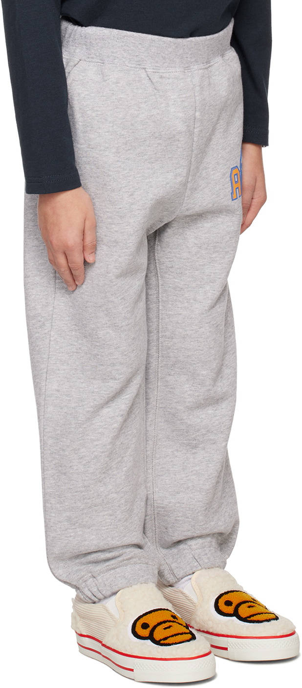 BAPE Kids Gray Ape Head Sweatpants A Bathing Ape