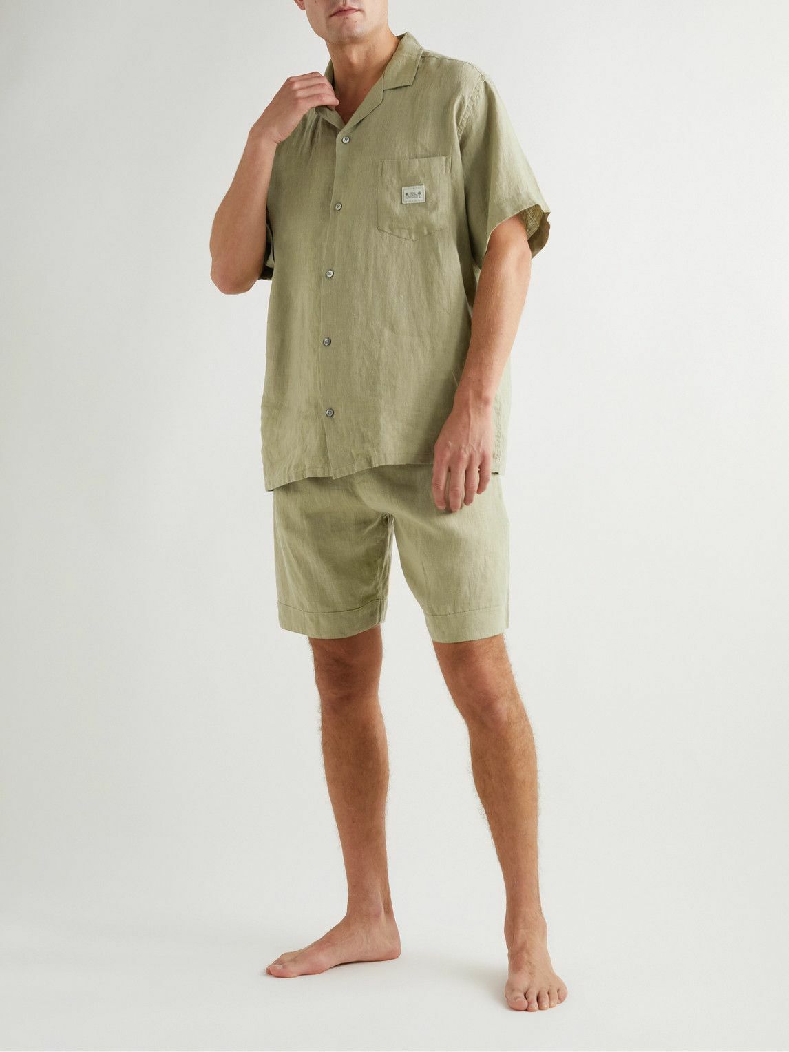Desmond & Dempsey - Linen Pyjama Set - Green Desmond & Dempsey