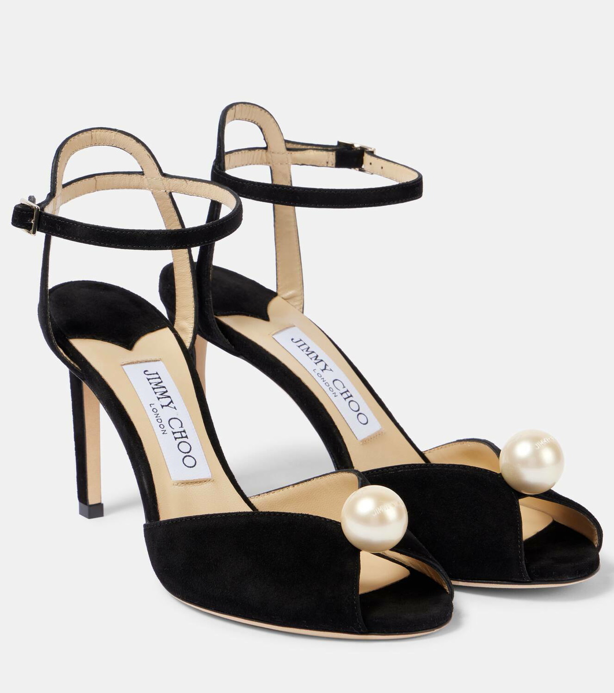 Jimmy Choo Sacora 85 embellished suede sandals Jimmy Choo