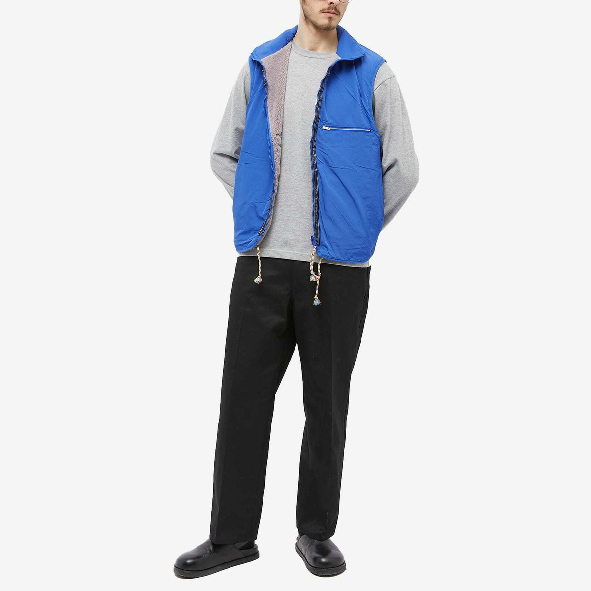 Jungles Jungles Men's Reversible Fuzzy Vest in Brown/Blue Jungles Jungles