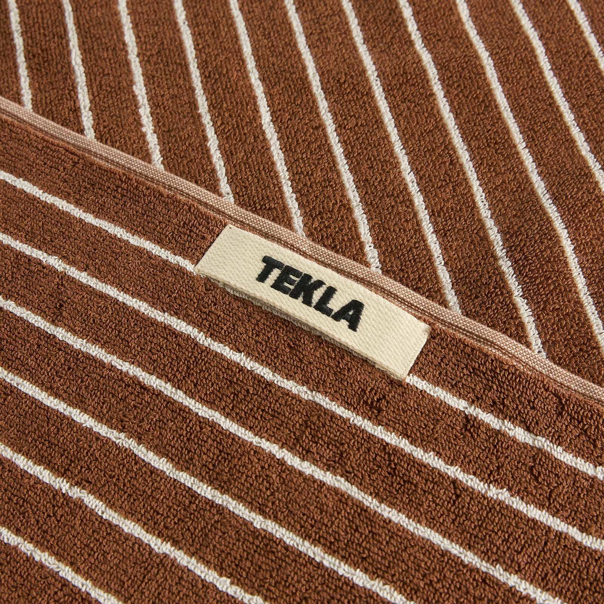Tekla Fabrics Organic Terry Hand Towel in Rust Stripes Tekla Fabrics