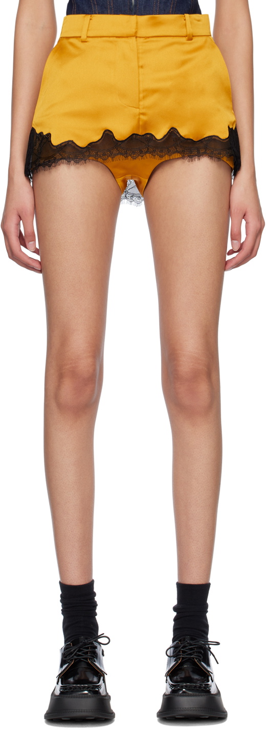 Pushbutton Yellow Wrap Skort Pushbutton