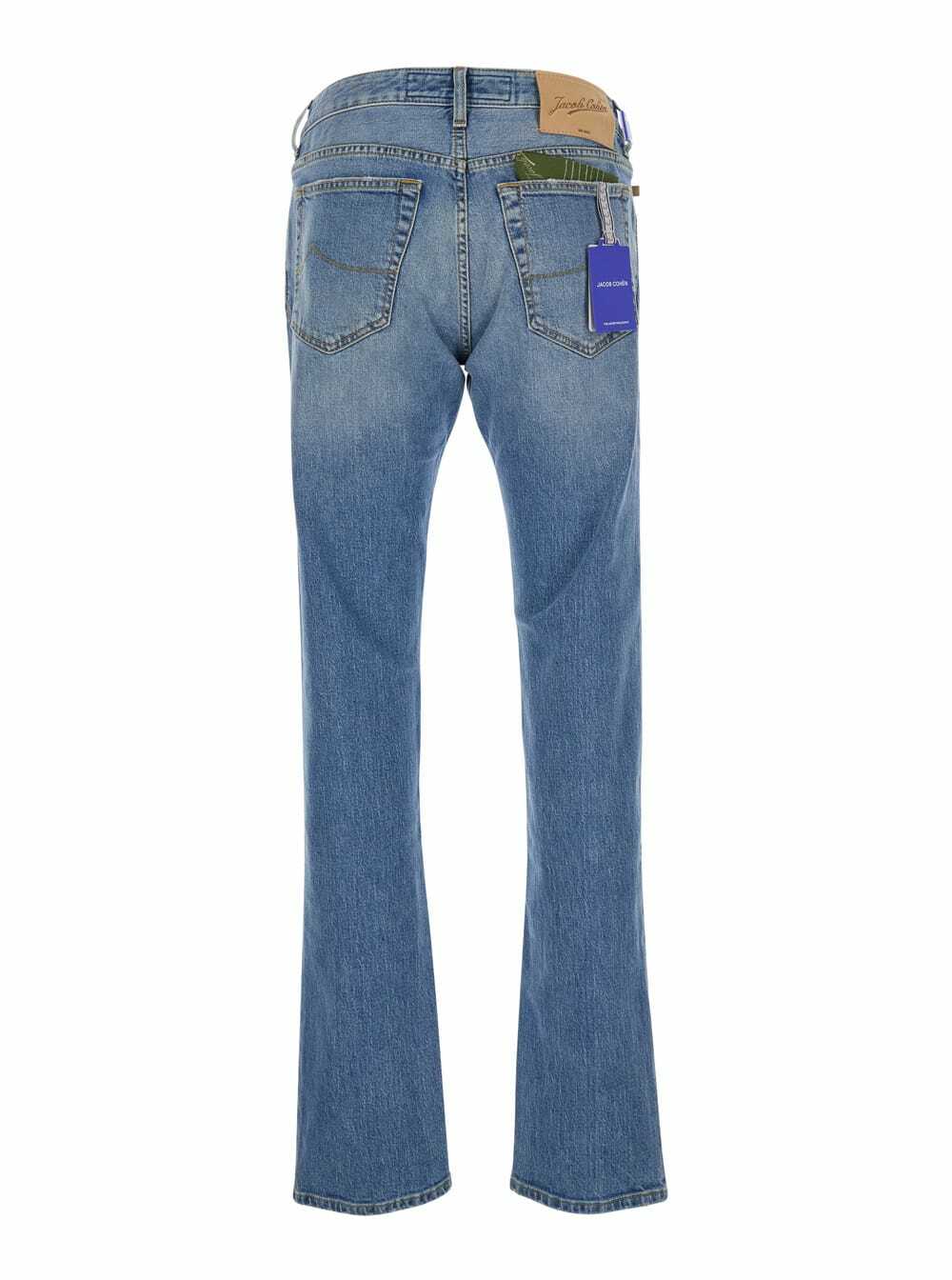 Jacob Cohen bard Light Blue Five Pocket Jeans With Logo Patch On The ...