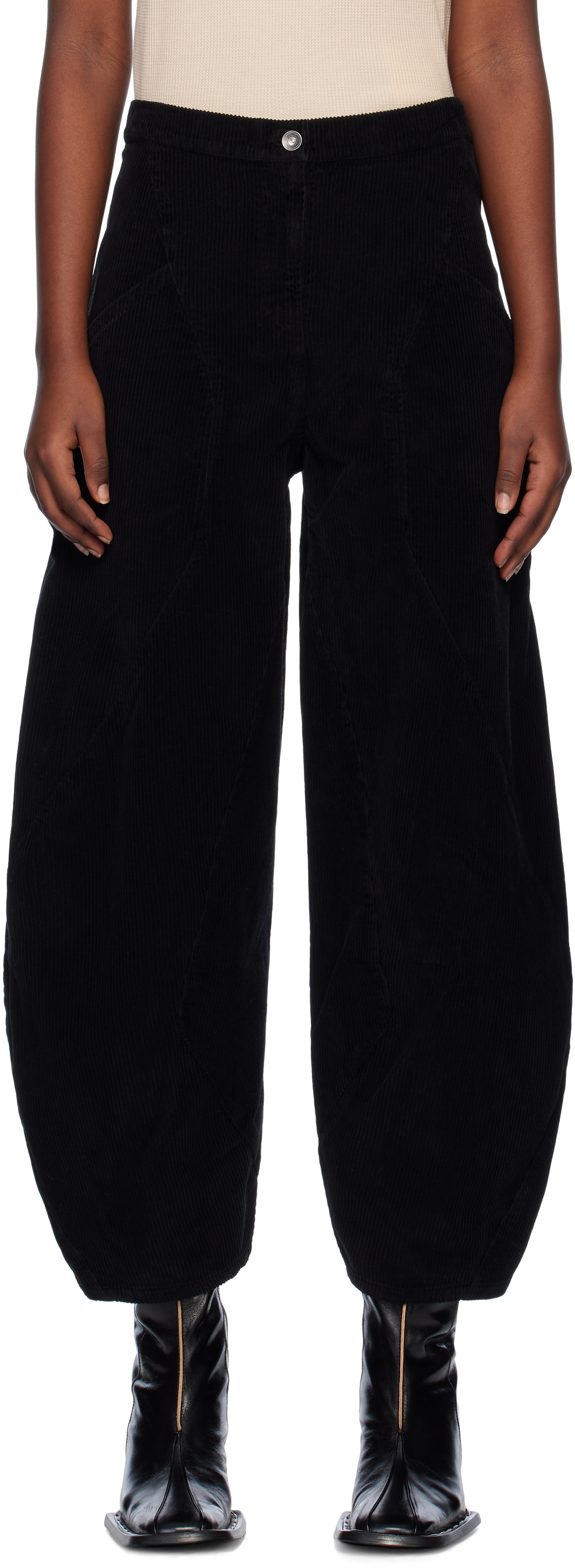 Henrik Vibskov: Black Digi Corduroy Trousers | SSENSE Henrik Vibskov: Black Digi Corduroy Trousers | SSENSE