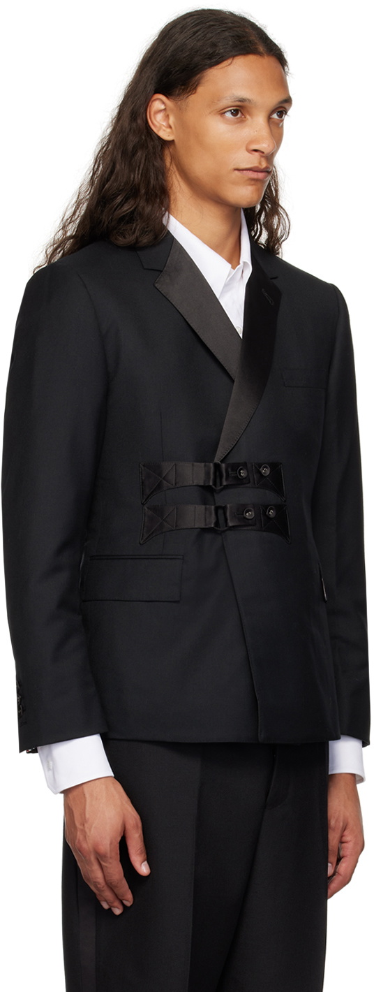 Thom Browne Black Combo Collar Classic Blazer Thom Browne