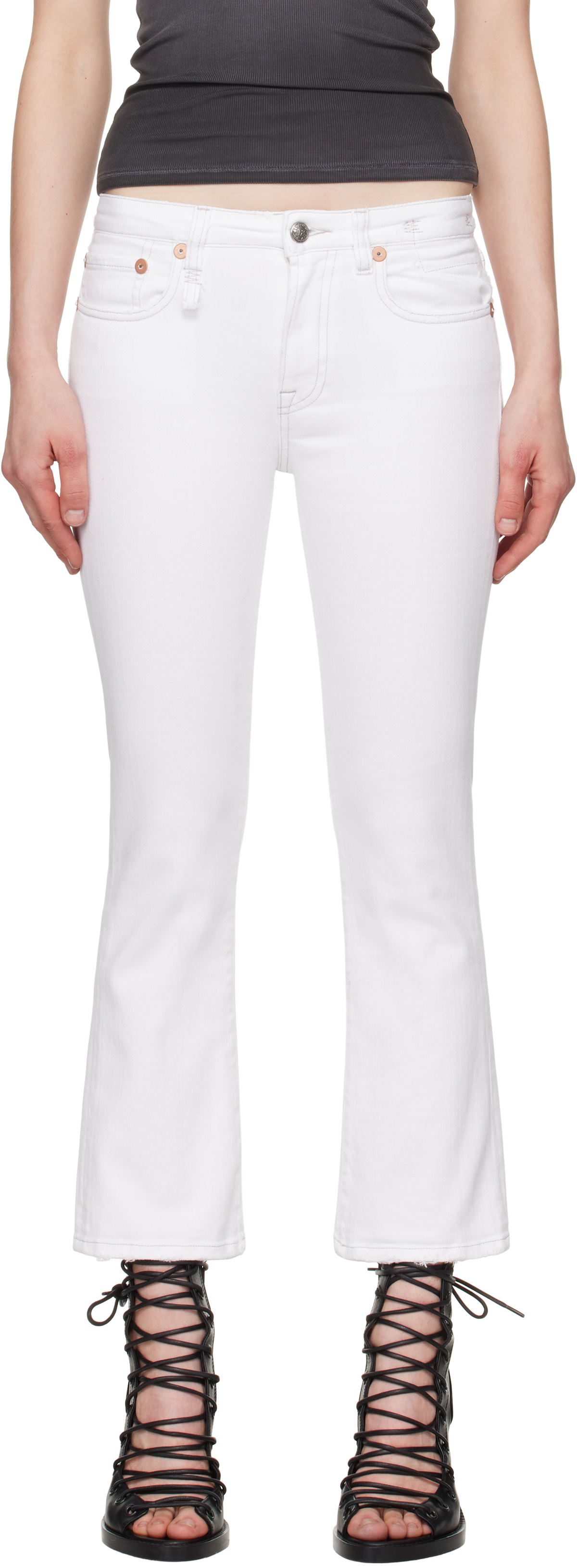 R13 White Kick Fit Jeans R13
