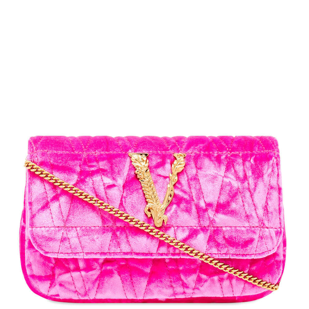 Versace Women's Velvet Mini Bag in Pink Versace