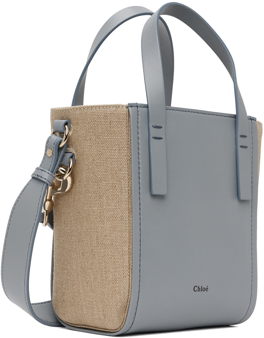 Chloé Beige & Blue Small Sense Tote Chloe
