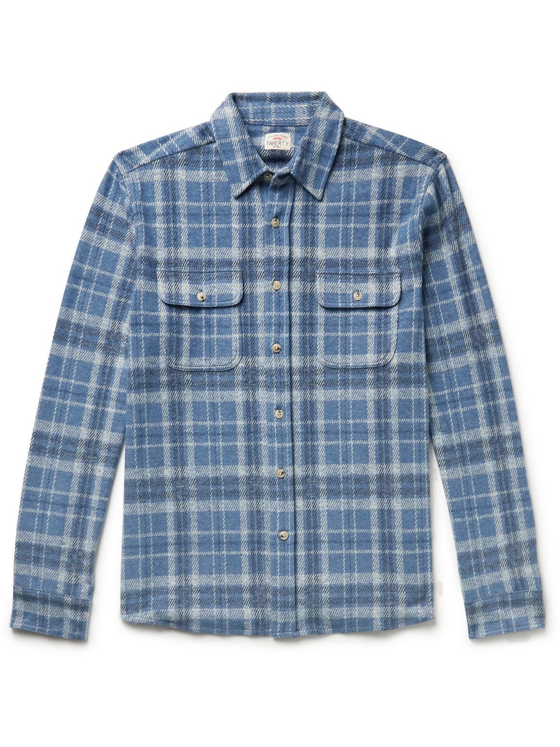 Faherty - Legend Checked Flannel Shirt - Blue Faherty