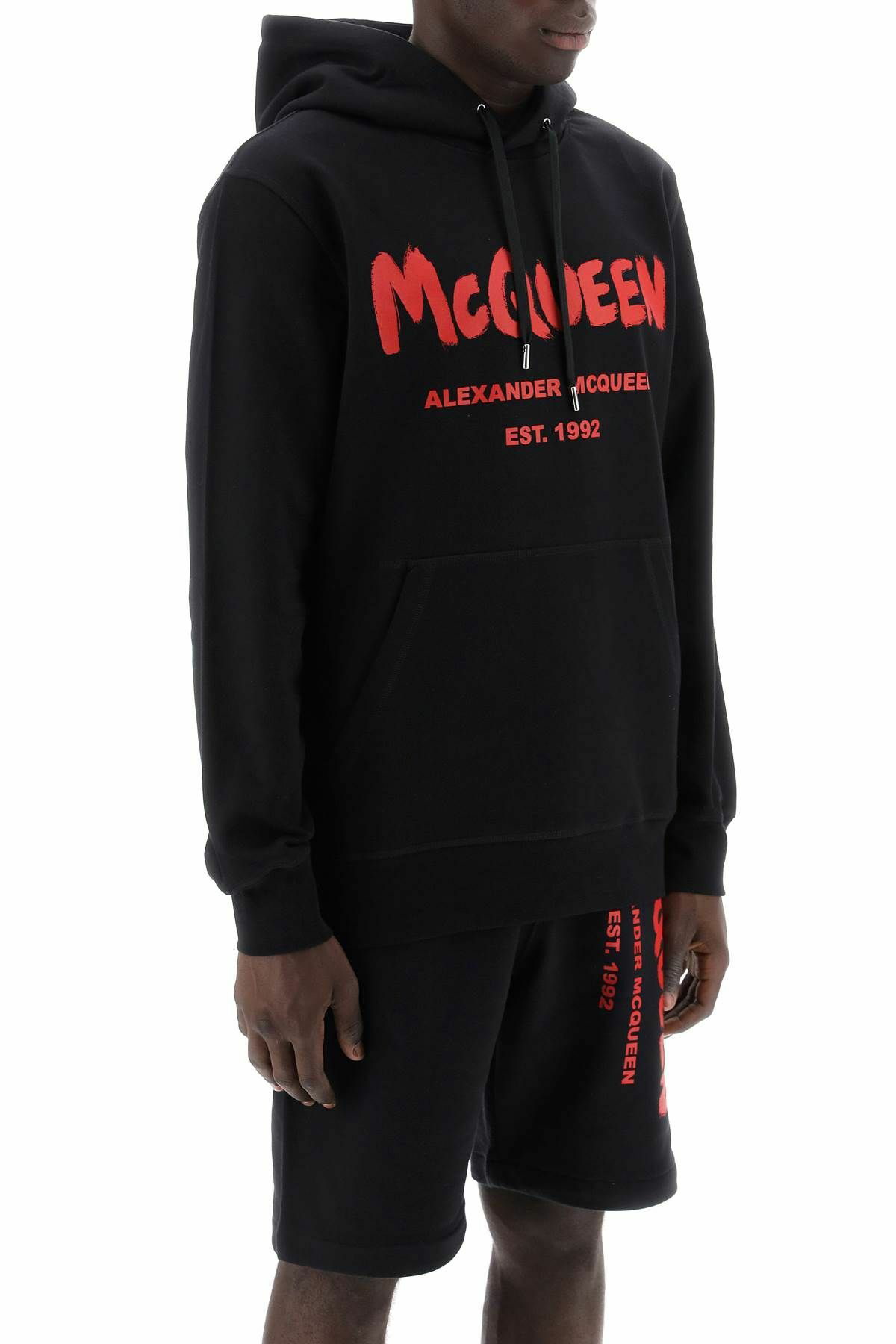 ALEXANDER MCQUEEN graffiti hoodie Black Alexander McQueen