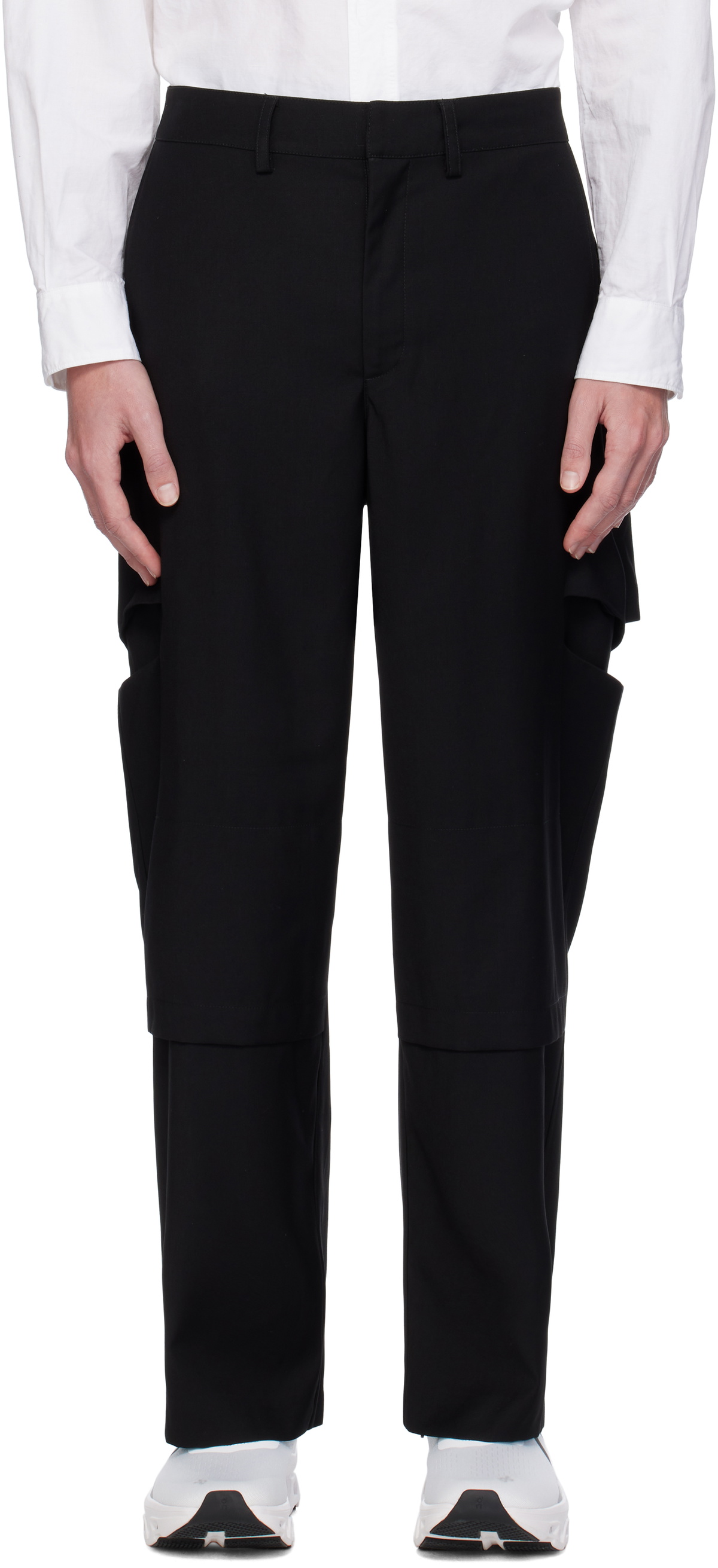J EONGL I Black Overlap Cargo Pants