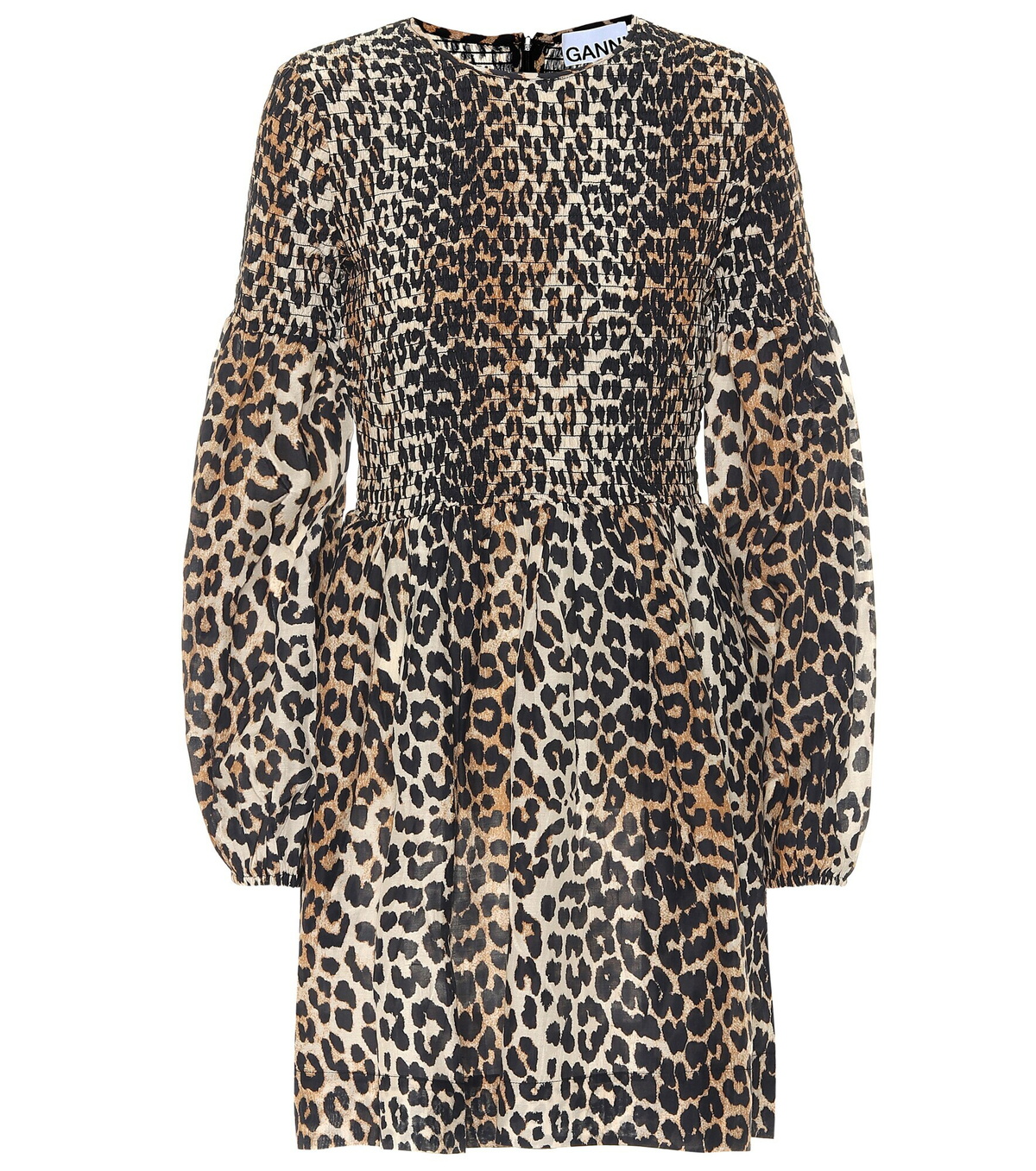 Ganni - Leopard-print cotton and silk minidress GANNI