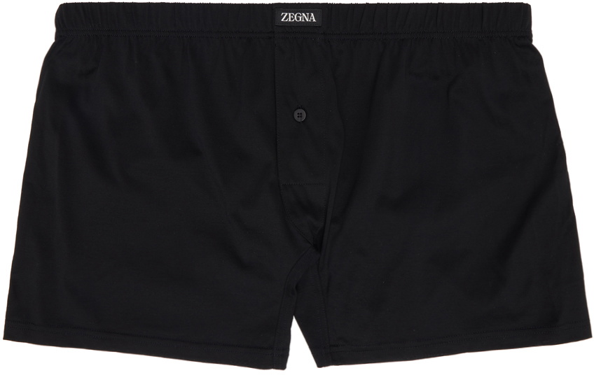 ZEGNA Black Button-Fly Boxers Zegna