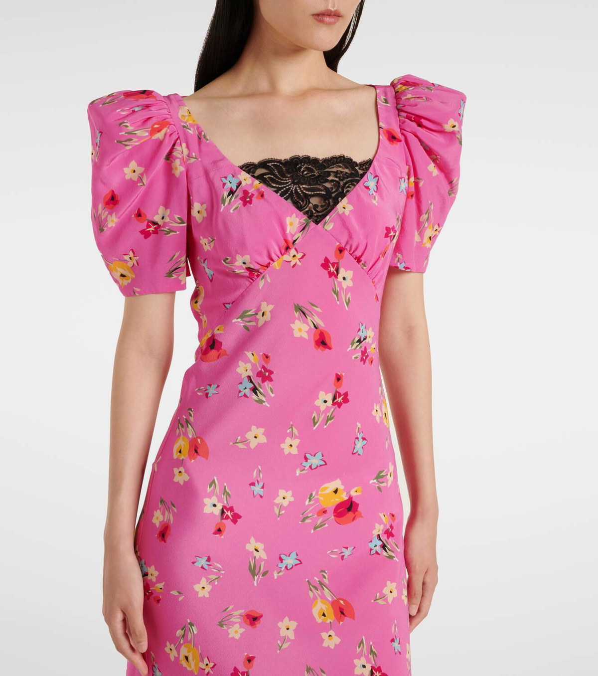 Rodarte Lace-trimmed silk maxi dress Rodarte