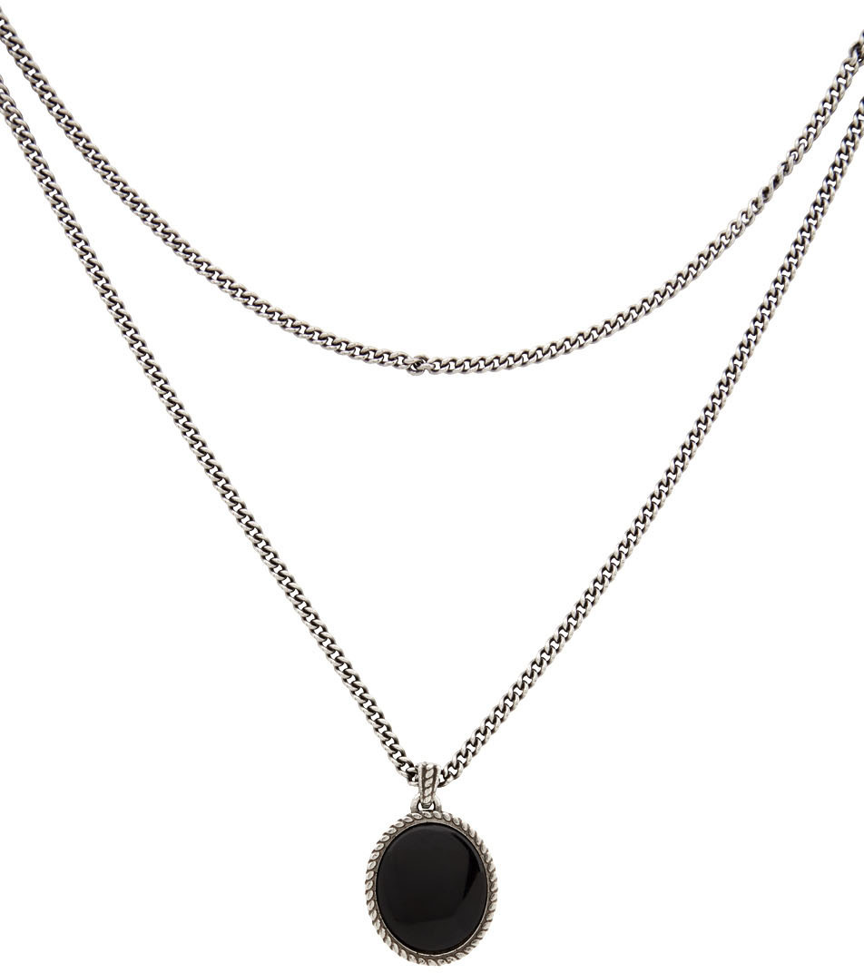 Alexander McQueen Silver Double Layer Chain Necklace Alexander McQueen