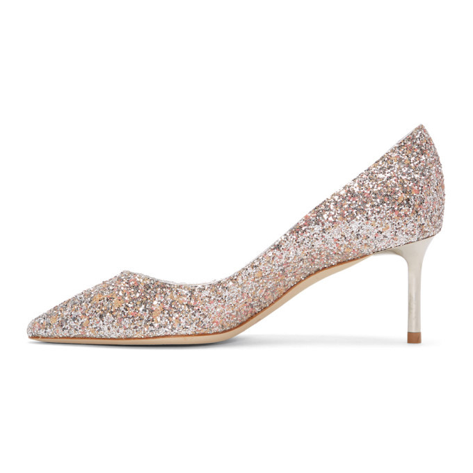 Jimmy Choo Pink Glitter Romy 60 Heels Jimmy Choo