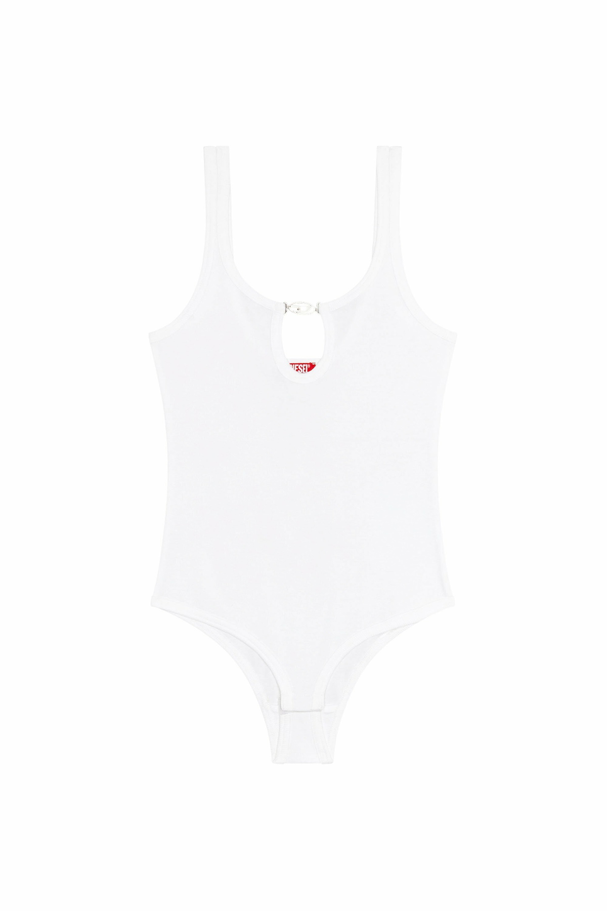 Diesel Ribbed bodysuit with Oval D plaque - Bodysuits Womens in White Diesel