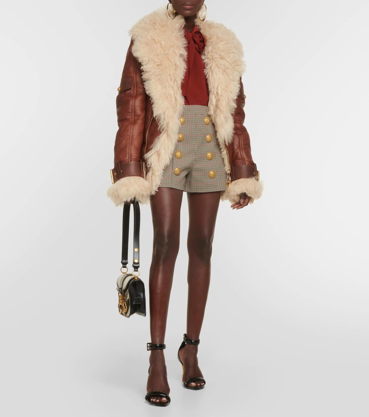 Balmain Leather and shearling jacket Balmain