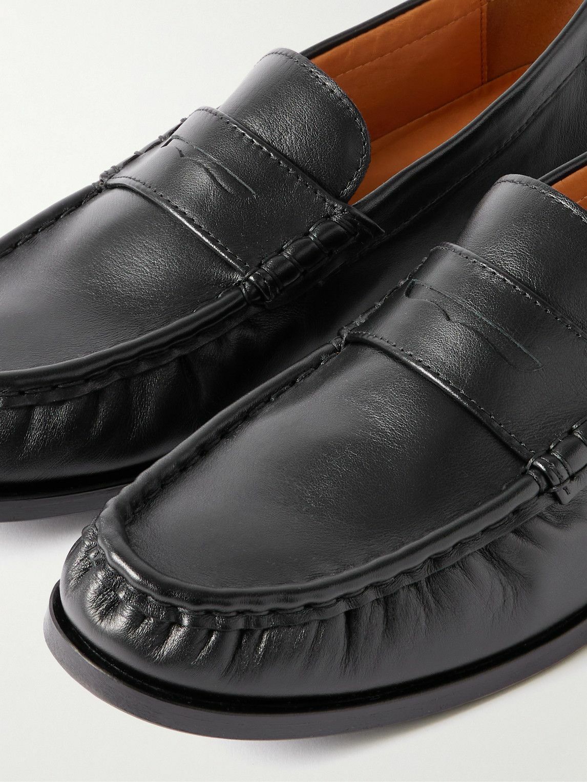 Mr P. - Leather Penny Loafers - Black Mr P.