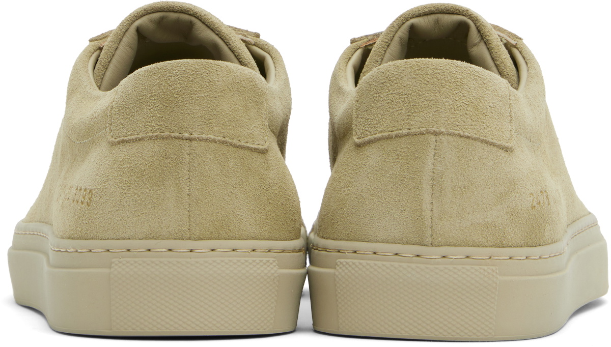 Common Projects Beige Achilles Tonal Suede Sneakers Common Projects