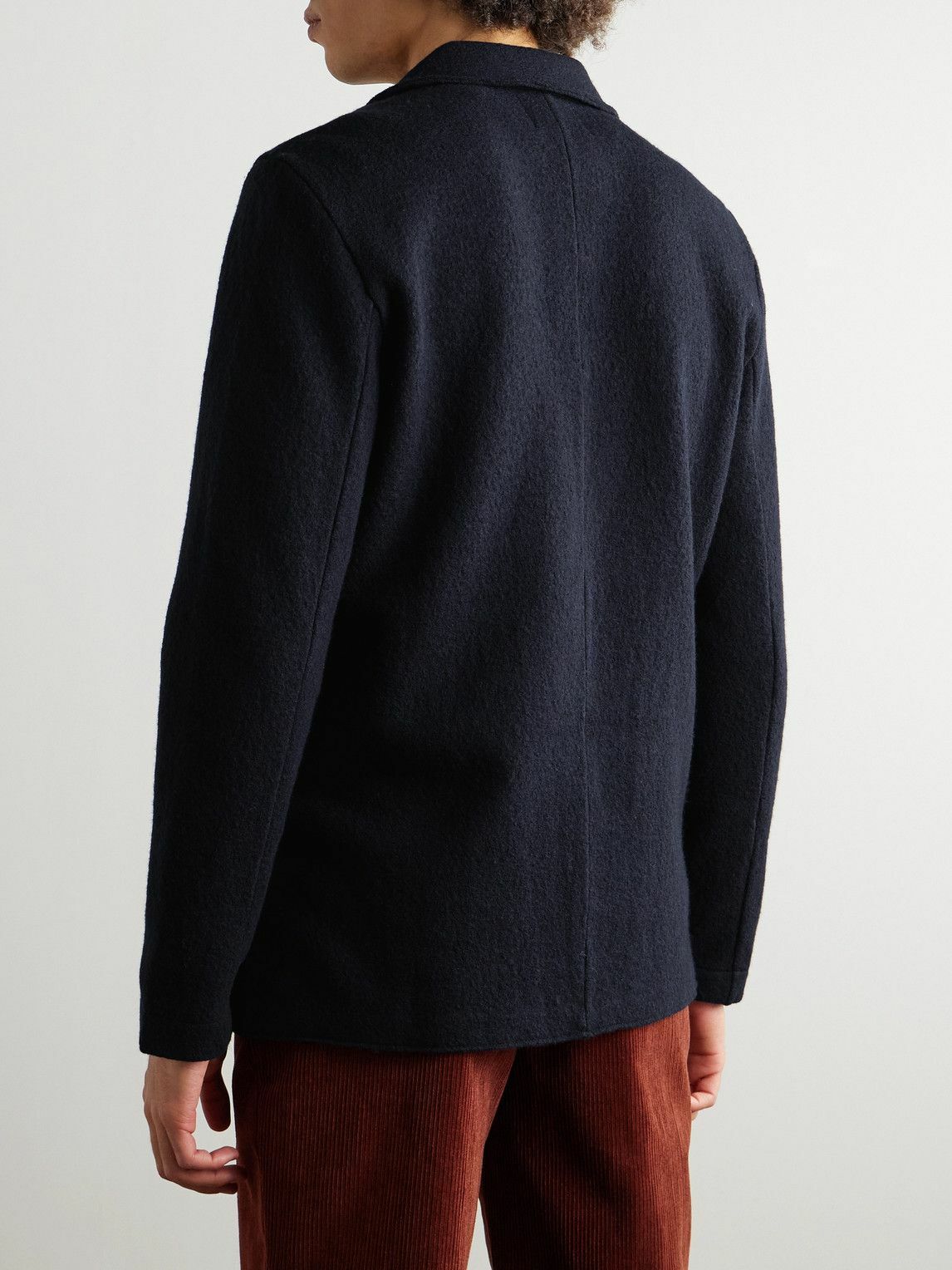 NN07 - 6398 Unstructured Boiled Merino Wool Blazer - Blue NN07