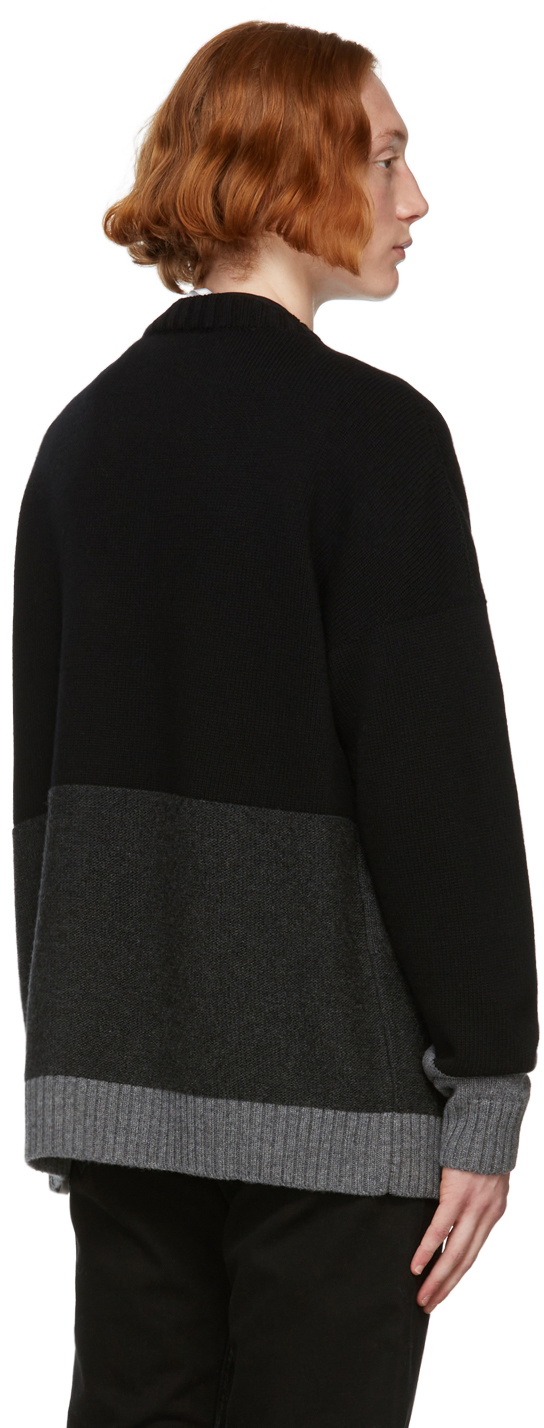 Off-White Black & Grey Color Block Sweater Off-White
