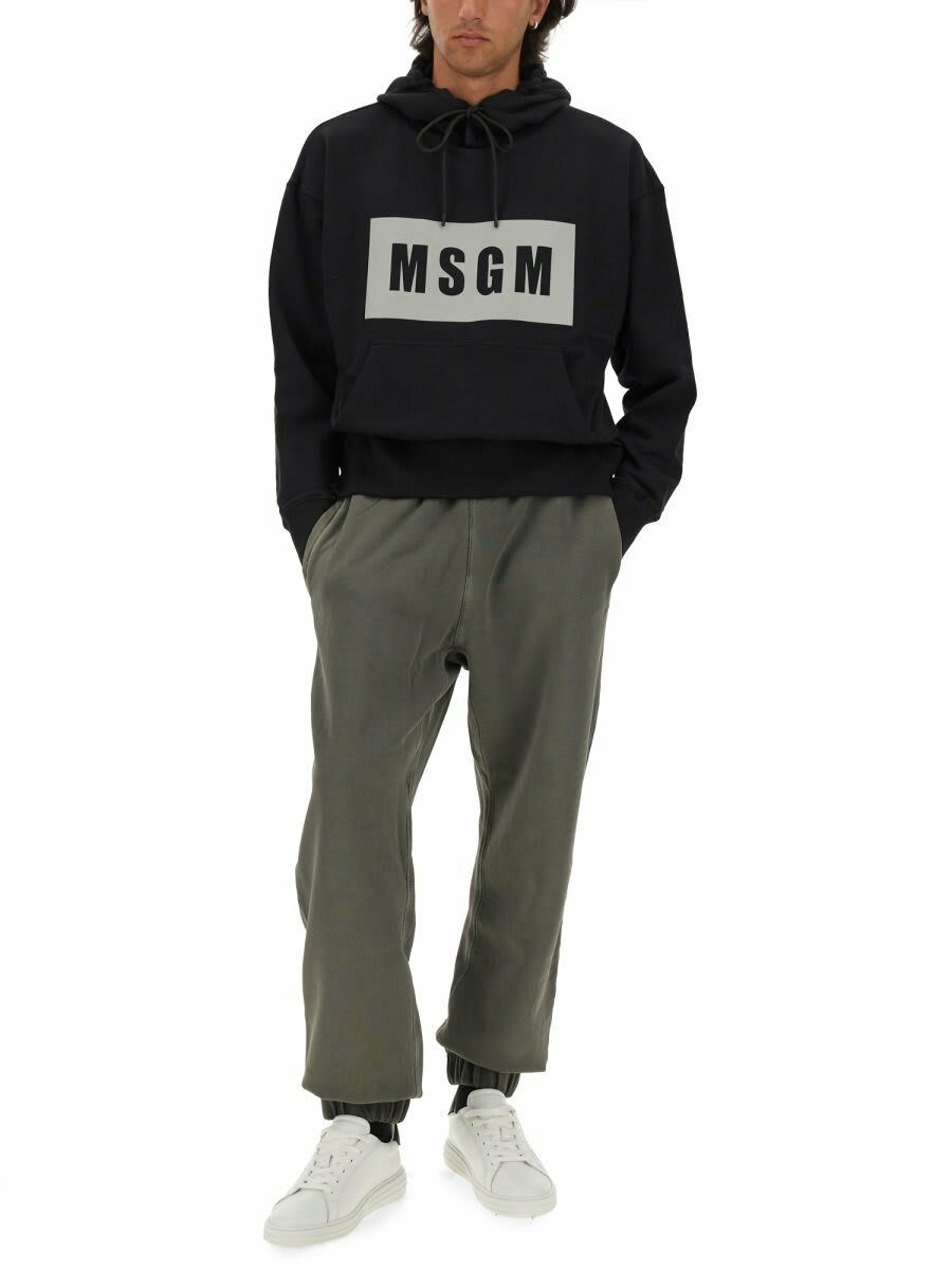 MSGM Logo Printed Drawstring Hoodie MSGM