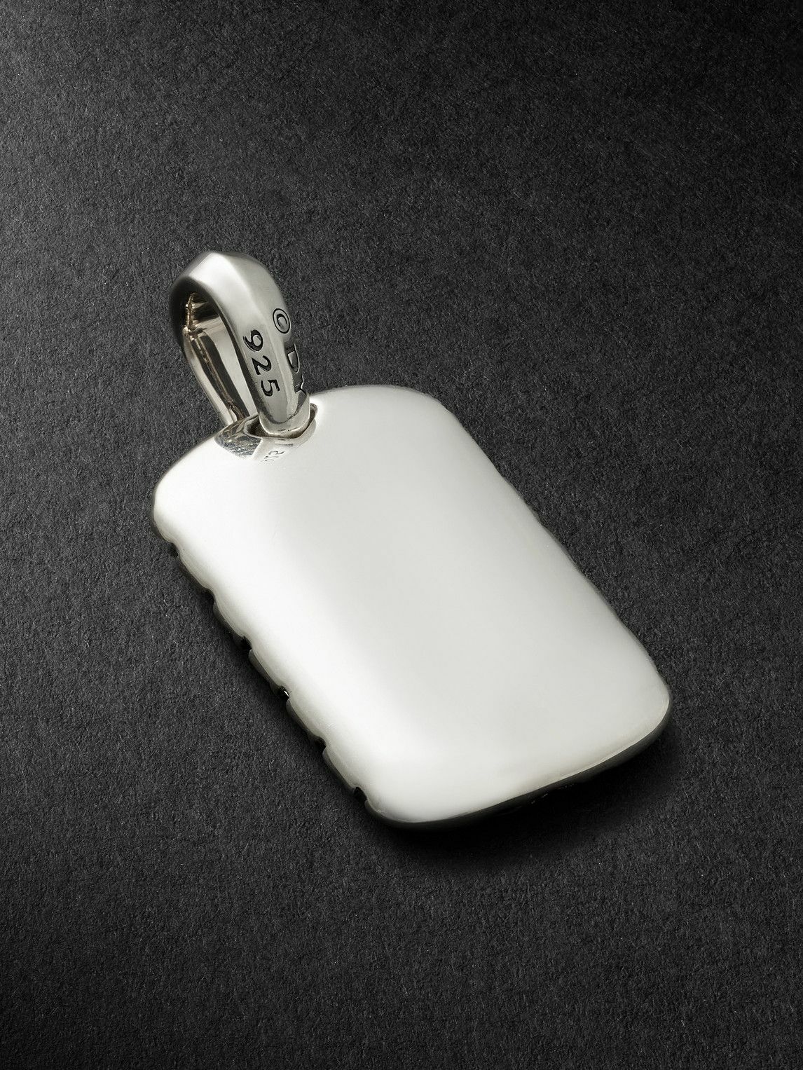 David Yurman - Chevron Tag Sterling Silver Diamond Pendant David Yurman